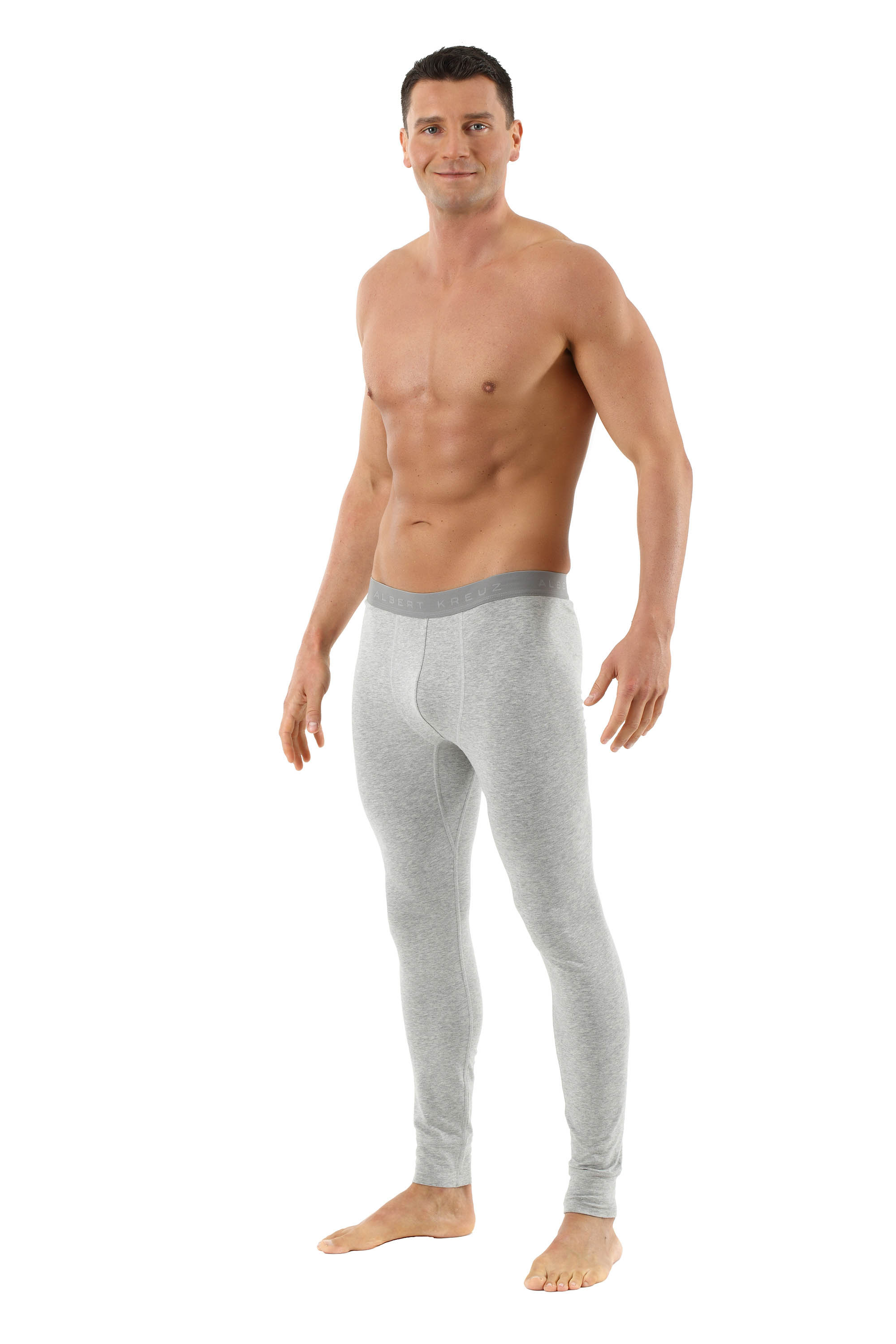 ALBERT KREUZ | Caleçon long homme collant en coton stretch bio couleur gris